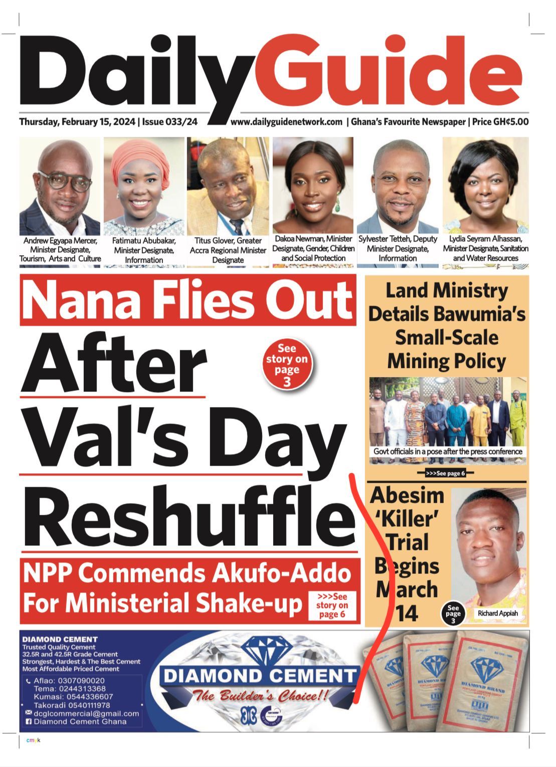 #MaxNewspaperHeadlines: Today’s front pages -Wednesday, February 15, 2024