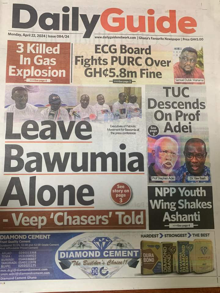 #MaxNewspaperHeadlines: Today’s front pages – Monday, April 22, 2024