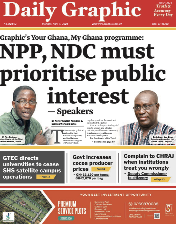 #MaxNewspaperHeadlines: Today’s front pages – Monday, April 8, 2024