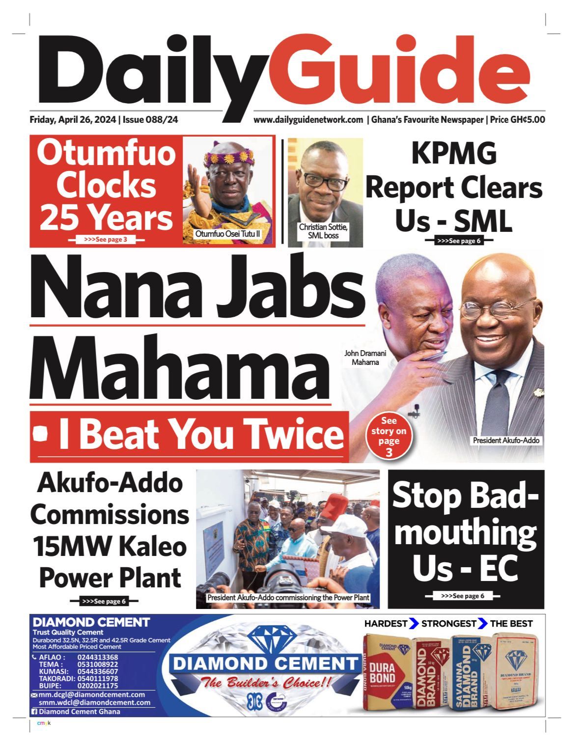 Today’s front pages – Friday, April 26, 2024