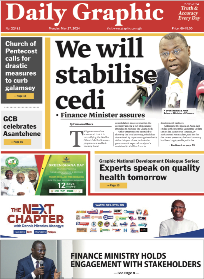 #MaxNewspaperHeadlines: Today’s front pages – Monday, May 27, 2024