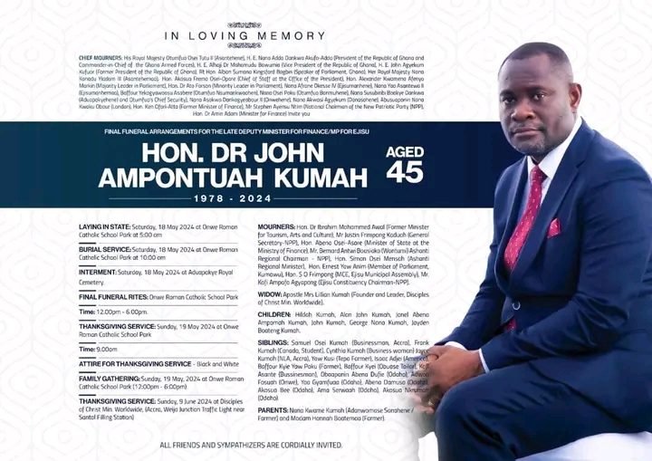 John Kumah's Funeral Set for Tomorrow